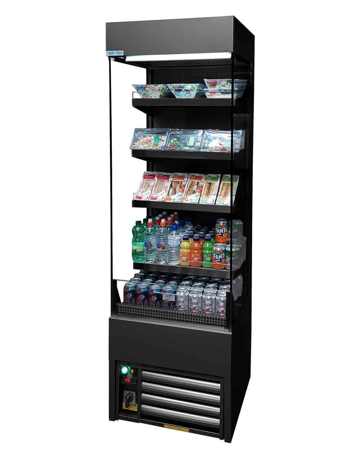 Multideck Fridge - Black Slimline (600MM) - ECO-Fridge Ltd UK