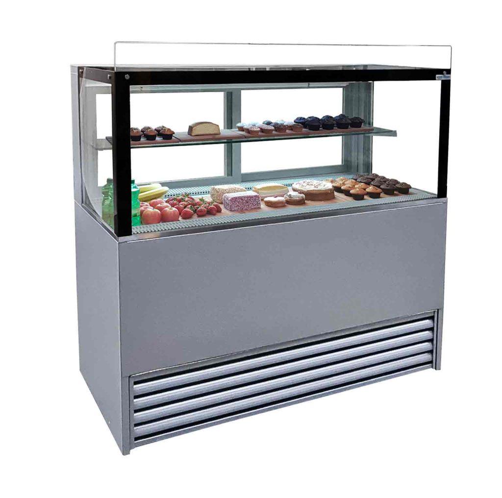 Slim Silver Steel Serve Over Display Standard 2000mm