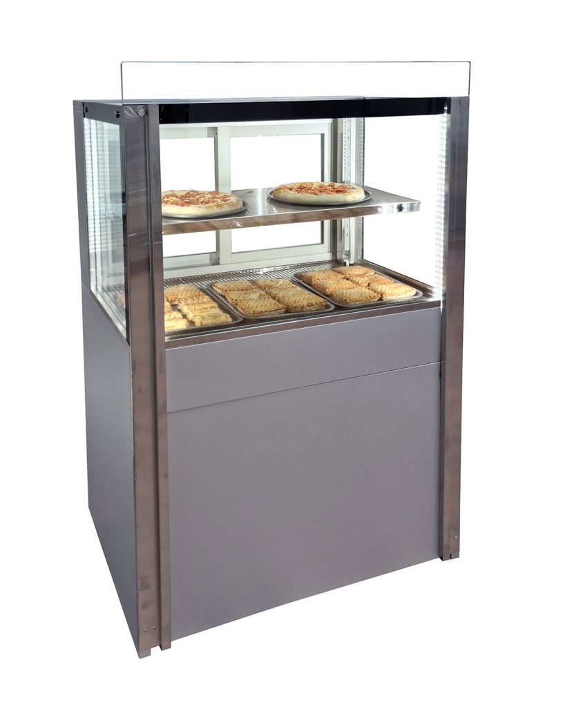 Silver Steel Heated Double Glazed Display Counter - ECO-Fridge Ltd